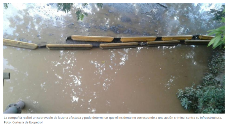 Ecopetrol Attends Oil Spill In Tibú River