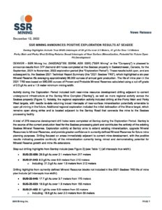 SSR-MINING-ANNOUNCES-POSITIVE-EXPLORATION-RESULTS-AT-SEABEE | Energy ...